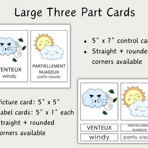 French and English Weather Flash Cards | Bilingual Weather Toddler ...