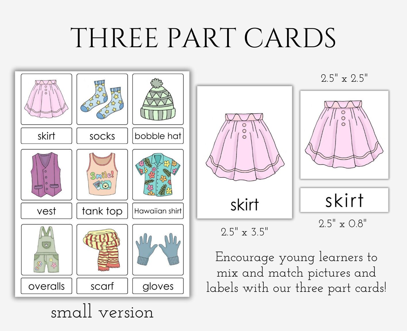 50 Clothes and Accessories Flashcards | Montessori Toddler Flash Cards ...