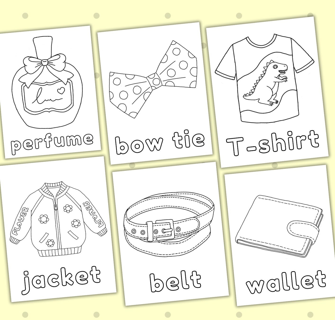 50 Clothes and Accessories Coloring Pages | Preschool Coloring Pages ...