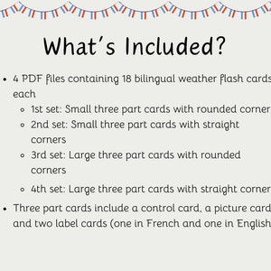 French and English Weather Flash Cards | Bilingual Weather Toddler ...