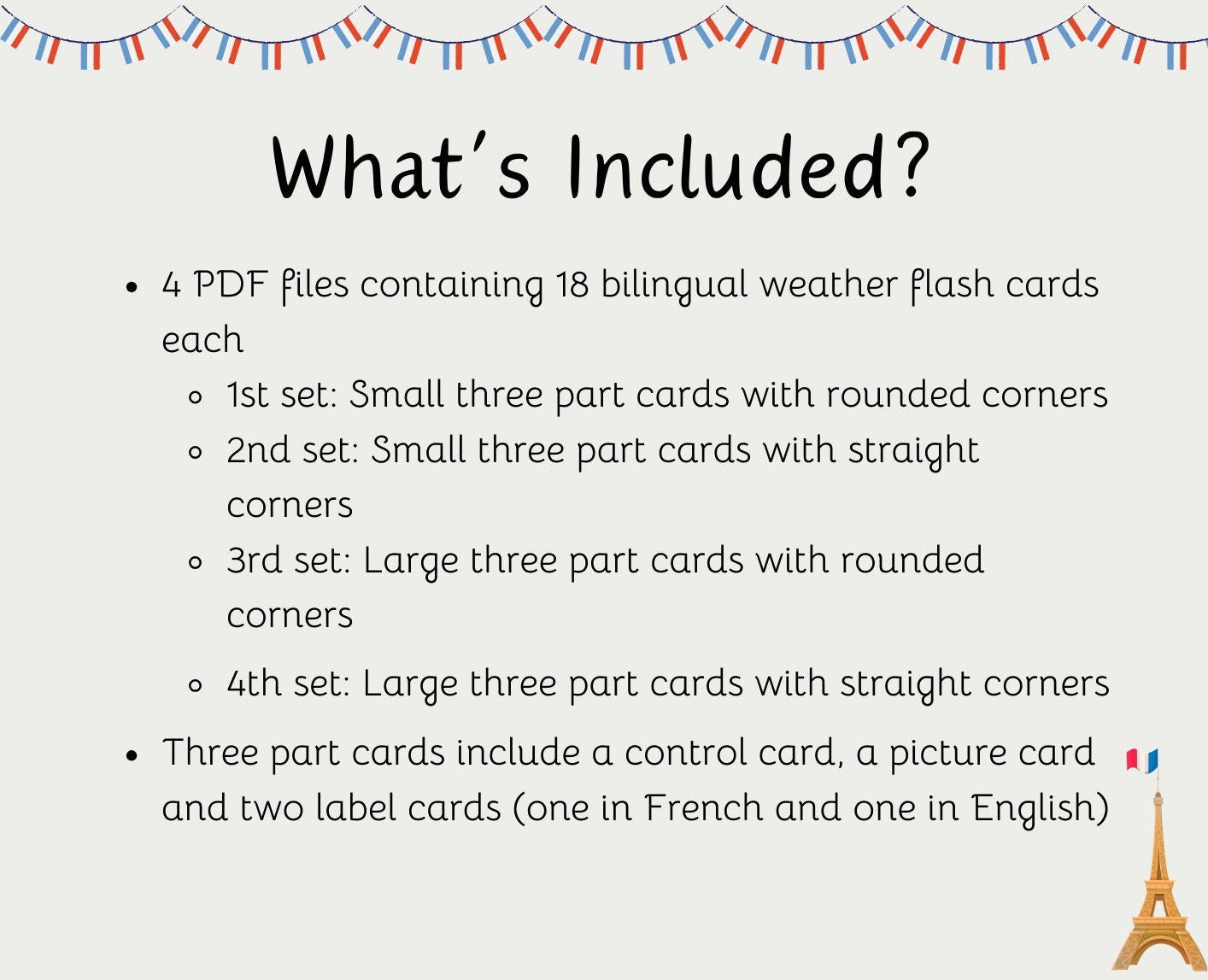 French and English Weather Flash Cards | Bilingual Weather Toddler ...