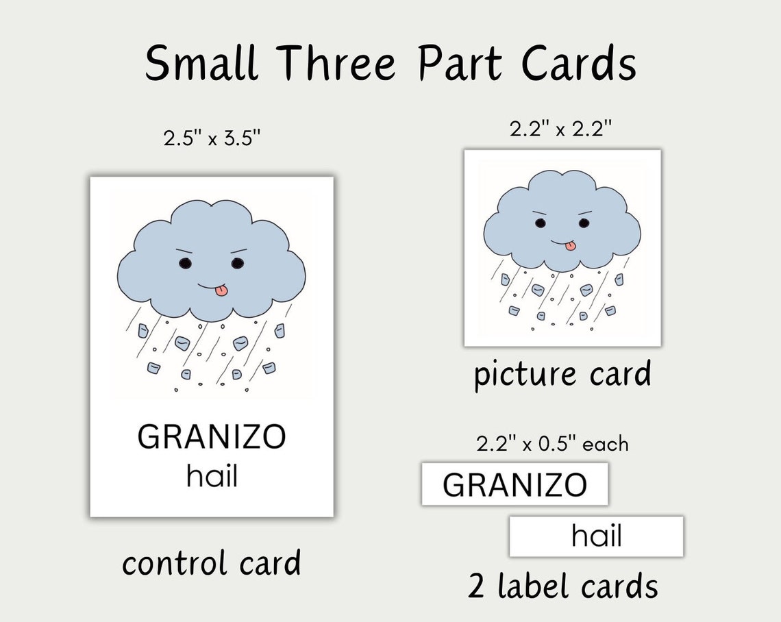 Spanish and English Weather Flash Cards | Bilingual Weather Toddler ...