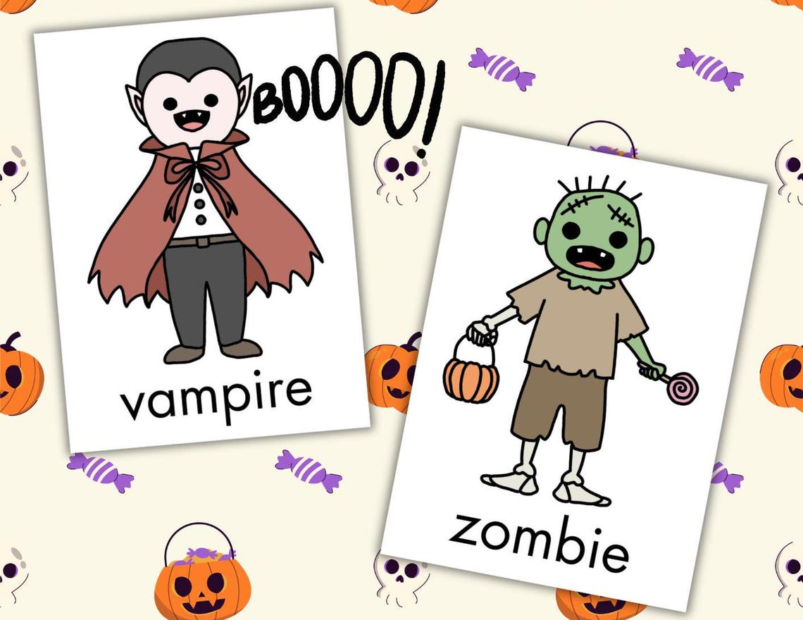 32 Halloween Vocabulary Flashcards | Preschool Homeschool Printables ...