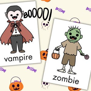 32 Halloween Vocabulary Flashcards | Preschool Homeschool Printables ...
