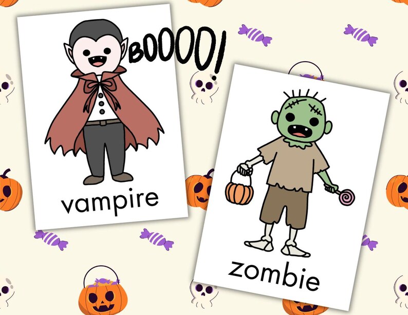 32 Halloween Vocabulary Flashcards | Preschool Homeschool Printables ...