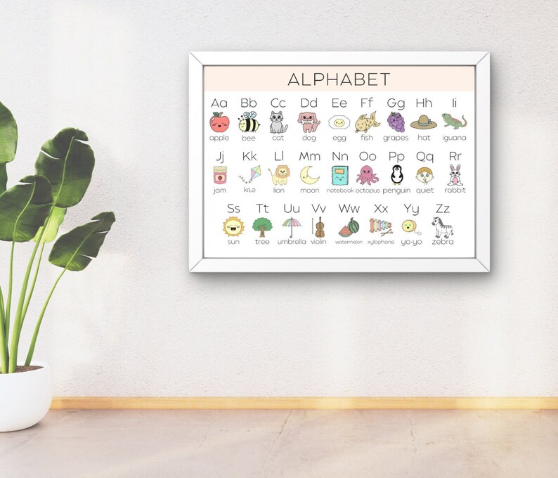 Alphabet Poster Educational Posters ABC Poster Rainbow Alphabet Animal ...