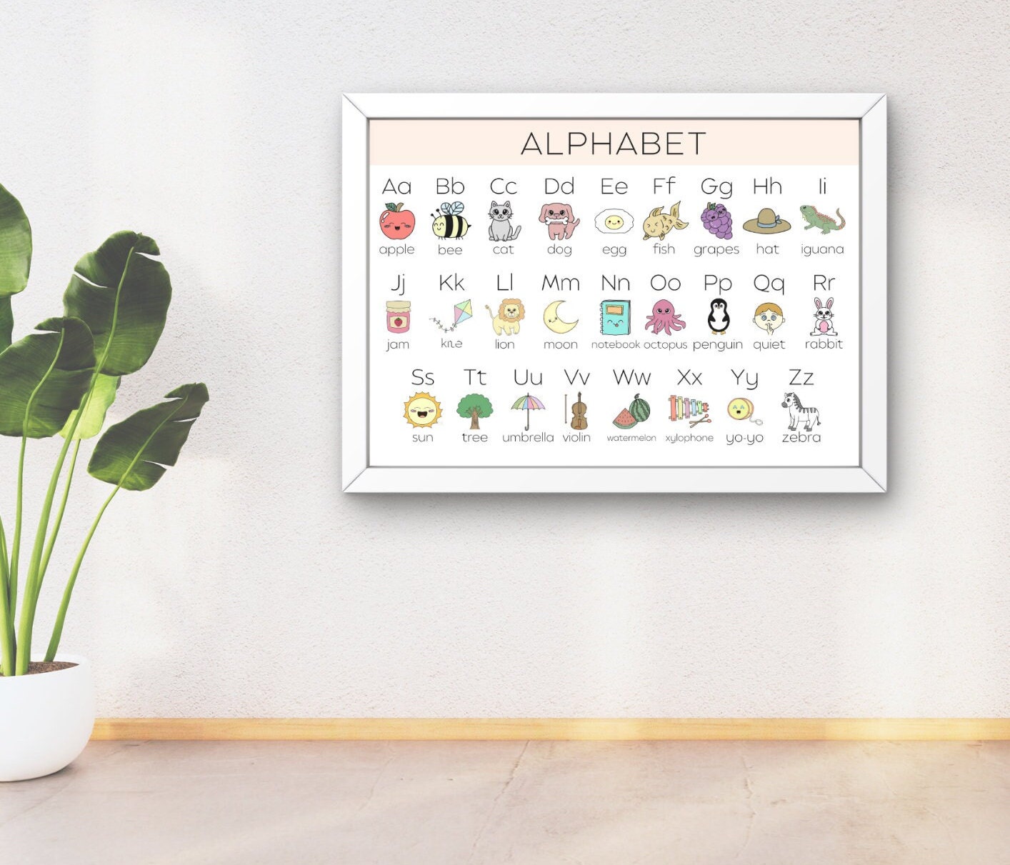 Alphabet Poster Educational Posters ABC Poster Rainbow Alphabet Animal ...