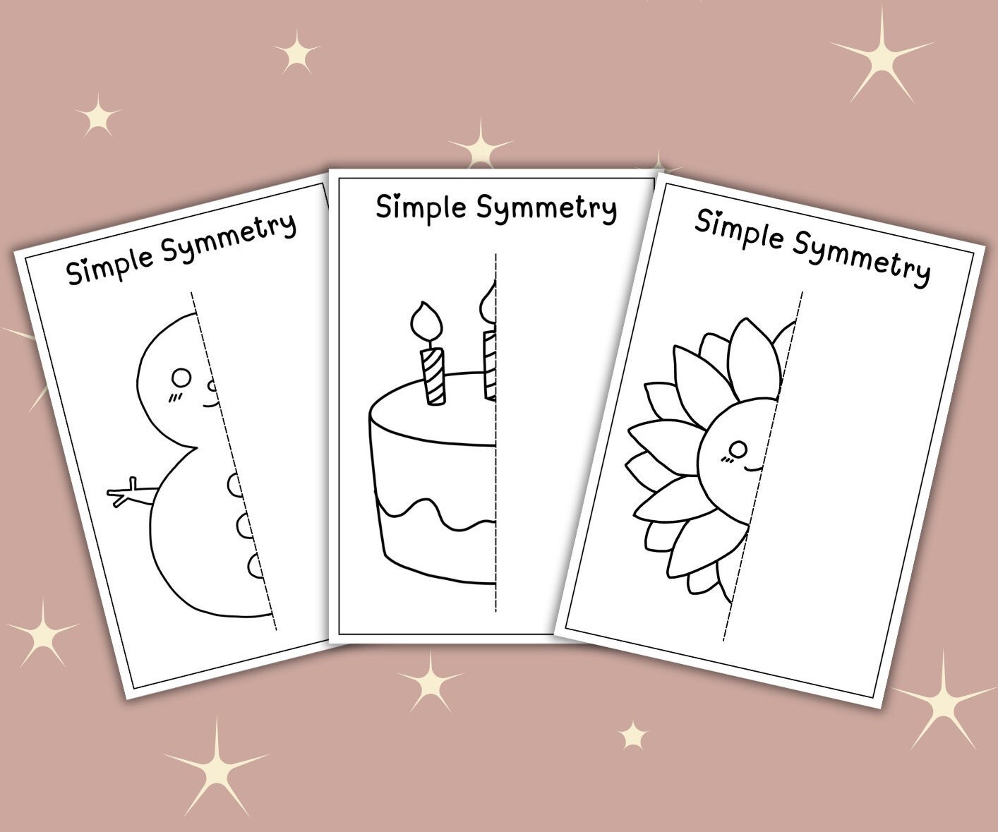 50 Symmetry Drawing Worksheets | Preschool Homeschool Fine Motor Skills ...