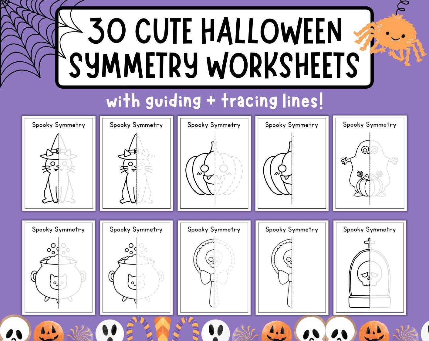 30 Halloween Symmetry Worksheets | Early Finishers | First Second Grade ...