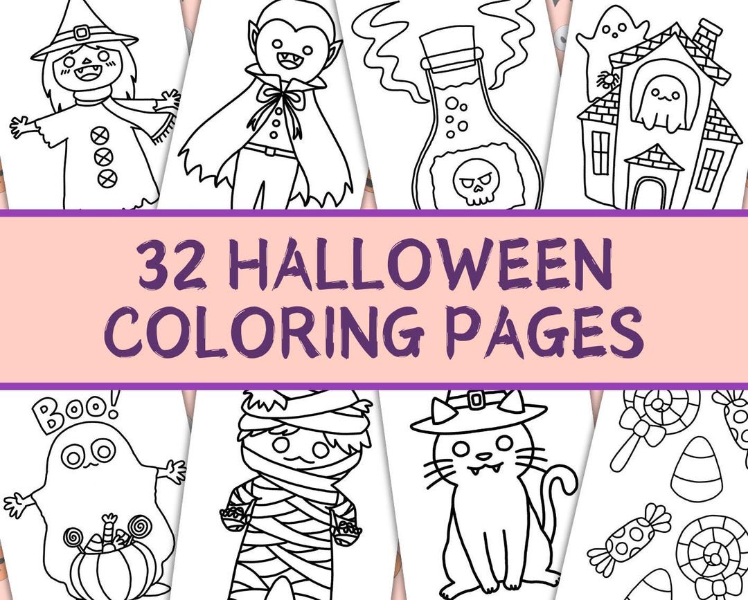 32 Cute Halloween Coloring Pages | Kids Coloring Book | Preschool ...
