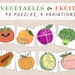 45 Fruits and Vegetables Puzzles | Preschool Matching Card | Montessori ...