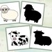 24 Farm Animal Matching Shadow Card Game | Matching Activities ...