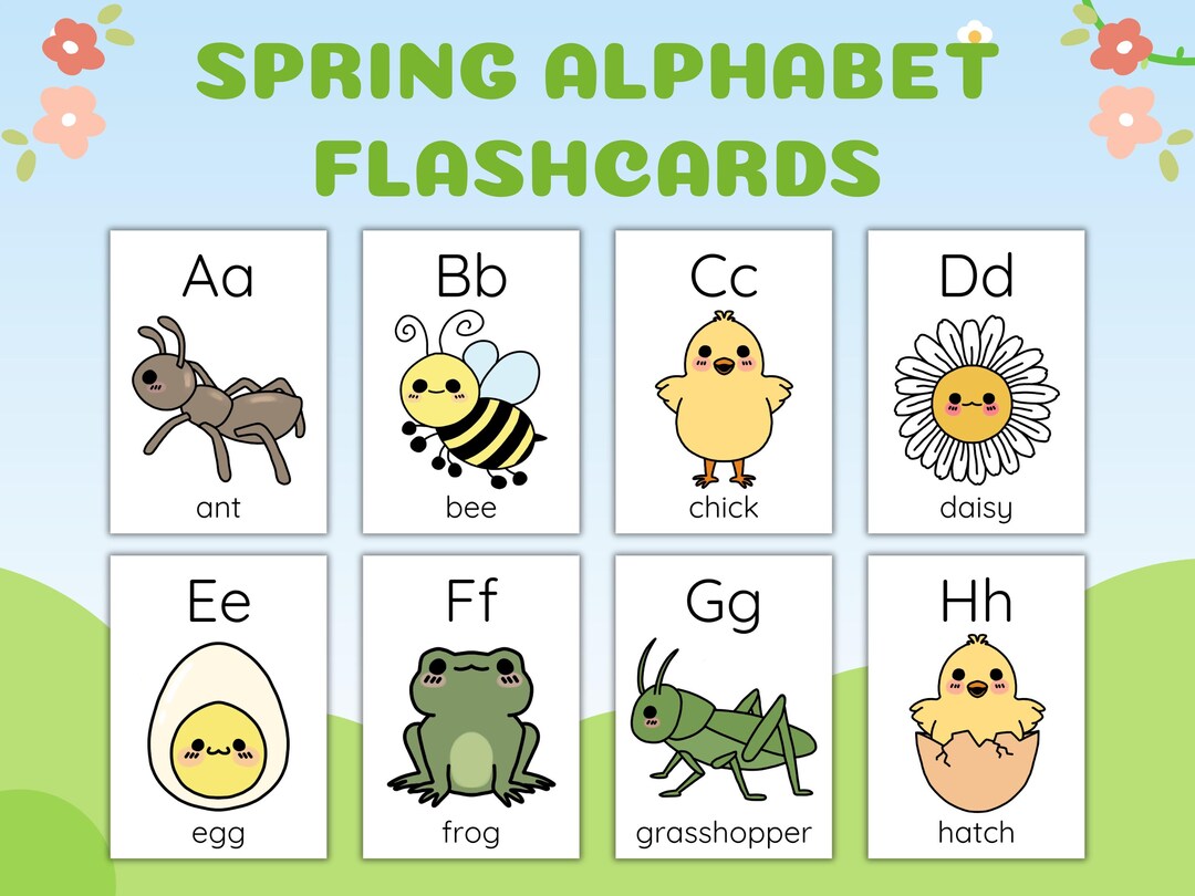 Spring Alphabet Flashcards | A-Z Spring Vocabulary | Preschool Early ...