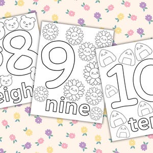 1-10 Simple Numbers Coloring Pages | Preschool Coloring Sheets ...