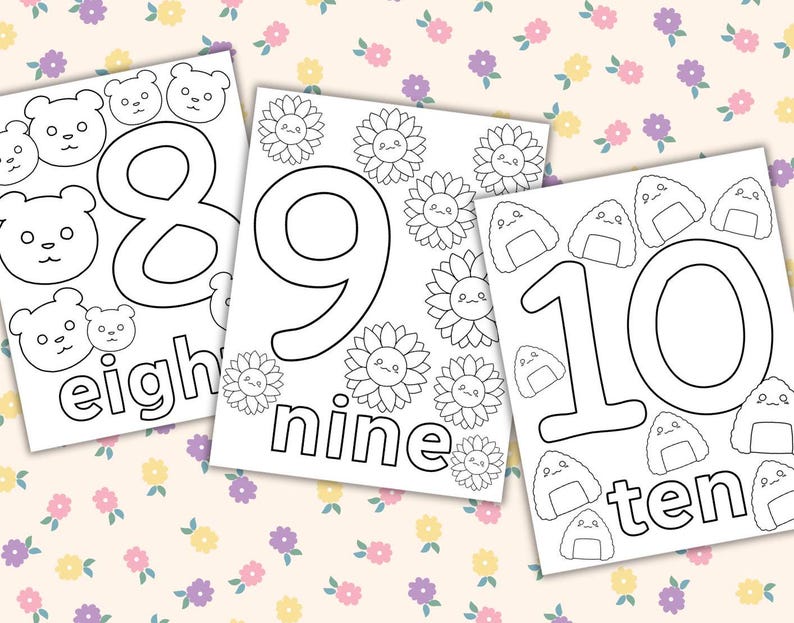 1-10 Simple Numbers Coloring Pages | Preschool Coloring Sheets ...