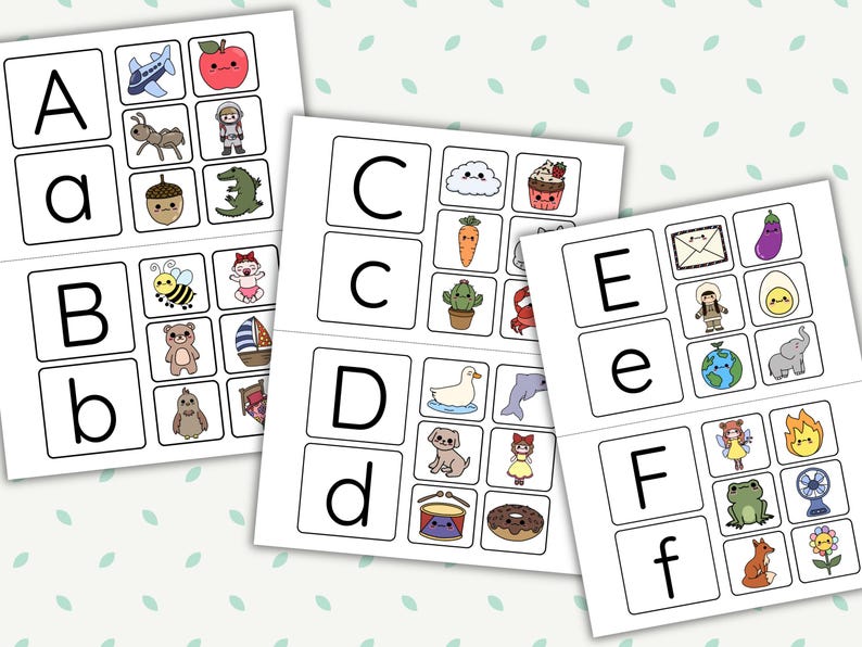A-Z Beginning Sound Letter Matching Activity | ABC Mats | Phonics ...