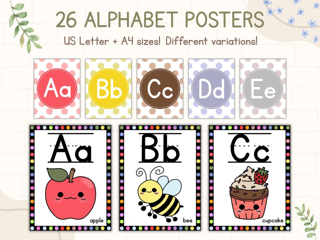 Alphabet Posters | Classroom and Home Decor | Educational Printable ...