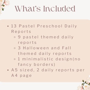 Pastel Preschool Daily Report | Homeschool Report Card| Toddler Daily ...