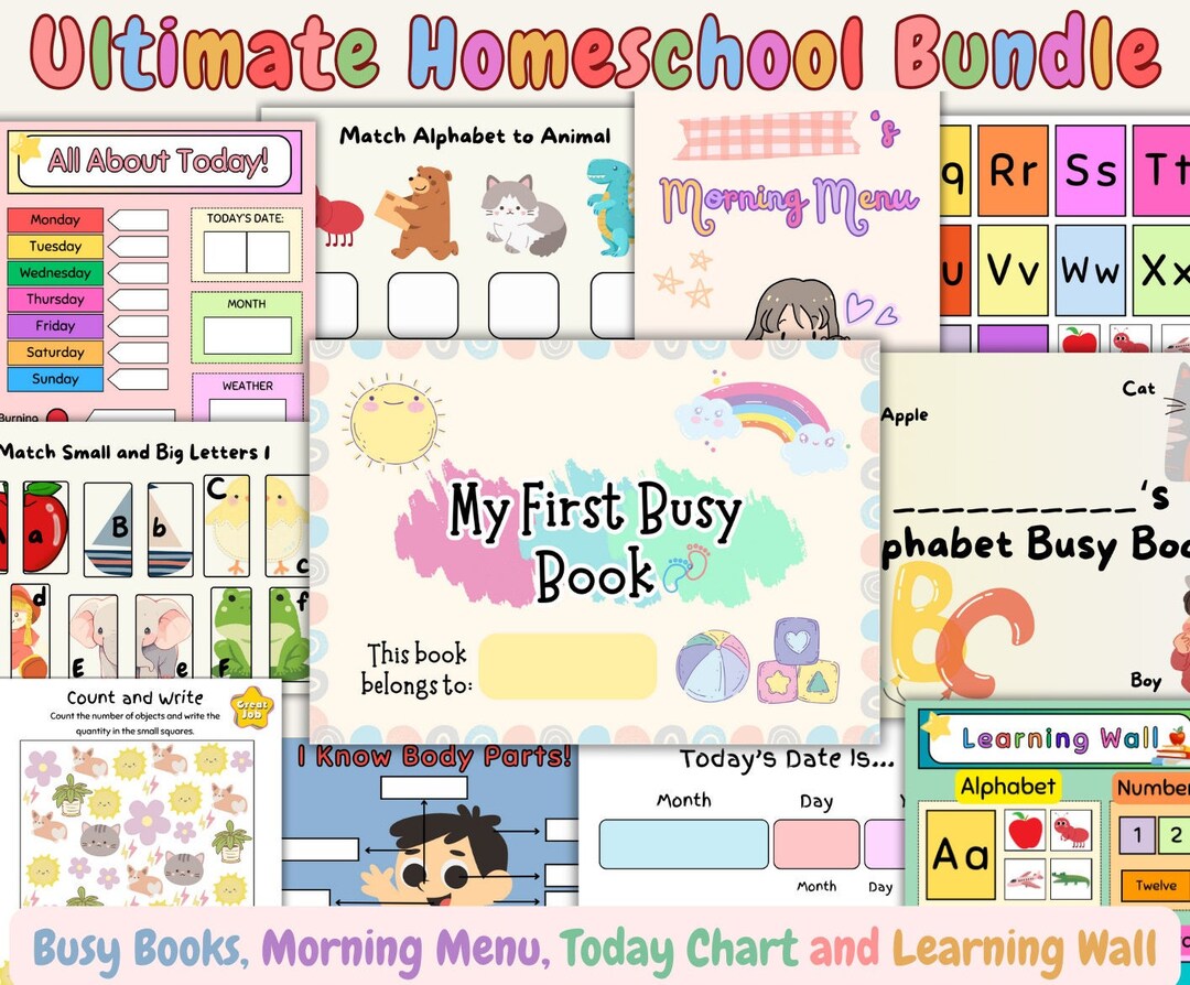 Ultimate Homeschool Bundle | Busy Books | Morning Menu | Today Chart ...