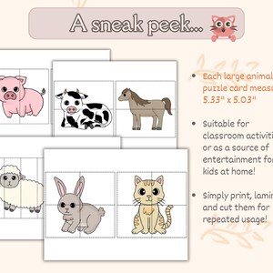 24 Farm Animals Puzzle Pieces | Toddler Homeschool Resource | Preschool ...