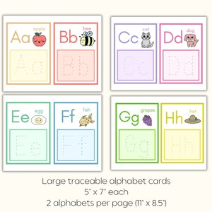 Traceable Alphabet Flash Cards Preschool Handwriting Practice ...