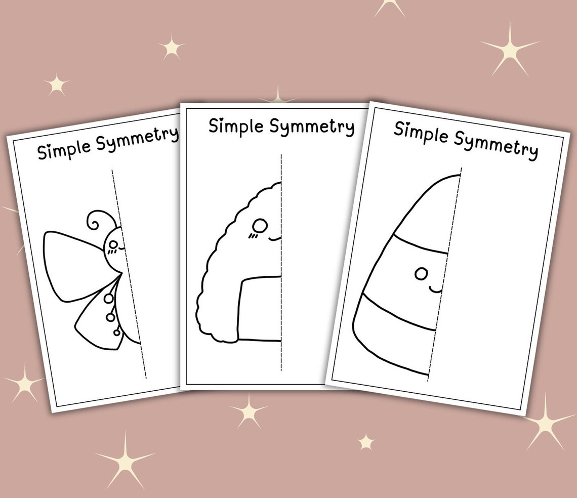 50 Symmetry Drawing Worksheets | Preschool Homeschool Fine Motor Skills ...