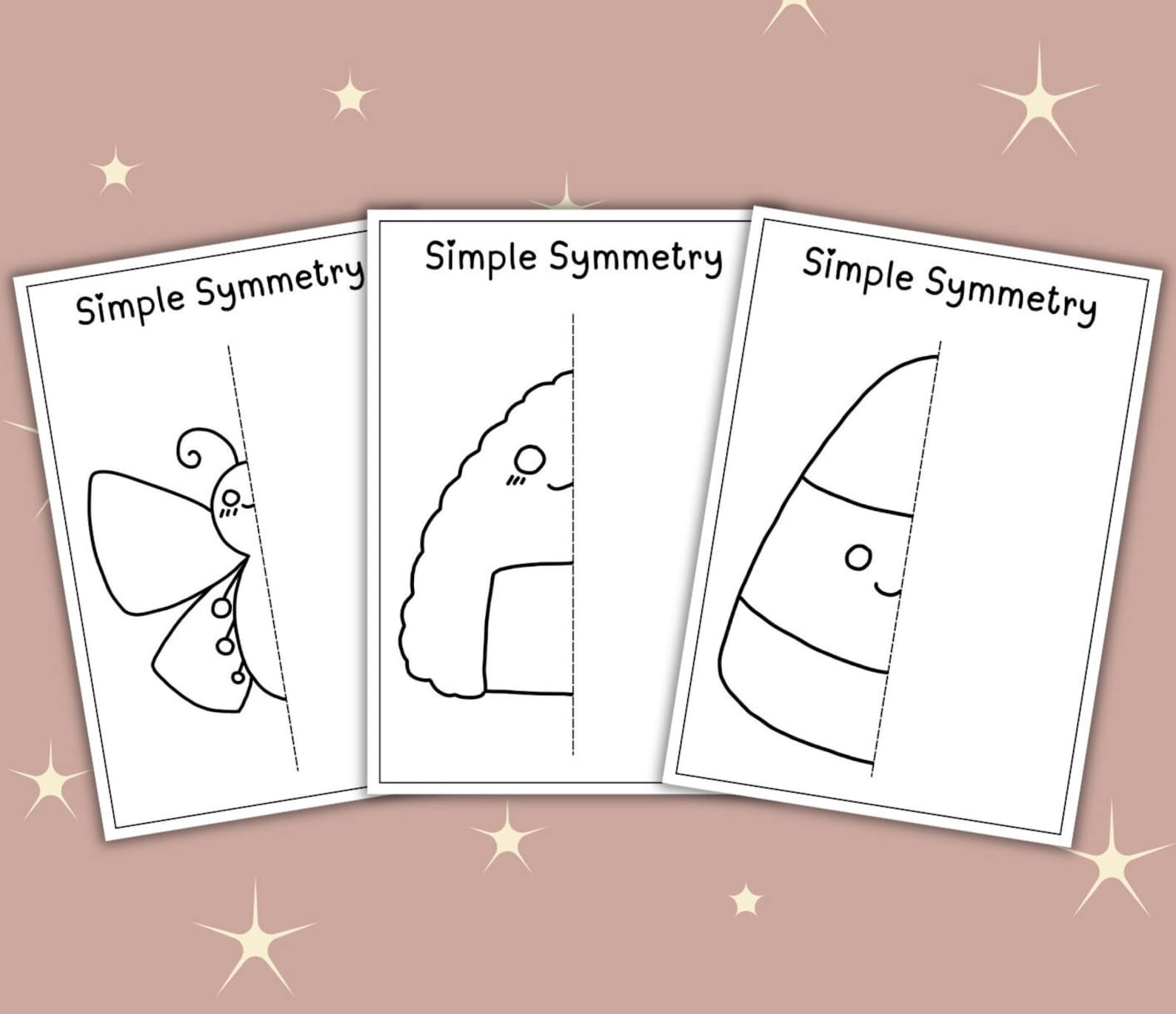 50 Symmetry Drawing Worksheets | Preschool Homeschool Fine Motor Skills ...