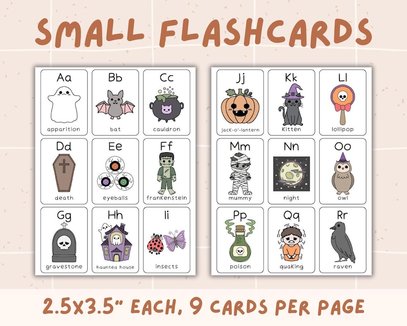 26 Halloween Alphabet Flashcards | Halloween ABC A-Z Flashcards ...
