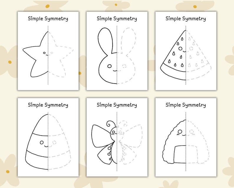 50 Simple Symmetry Worksheets | Early Finishers | Preschool Symmetry ...