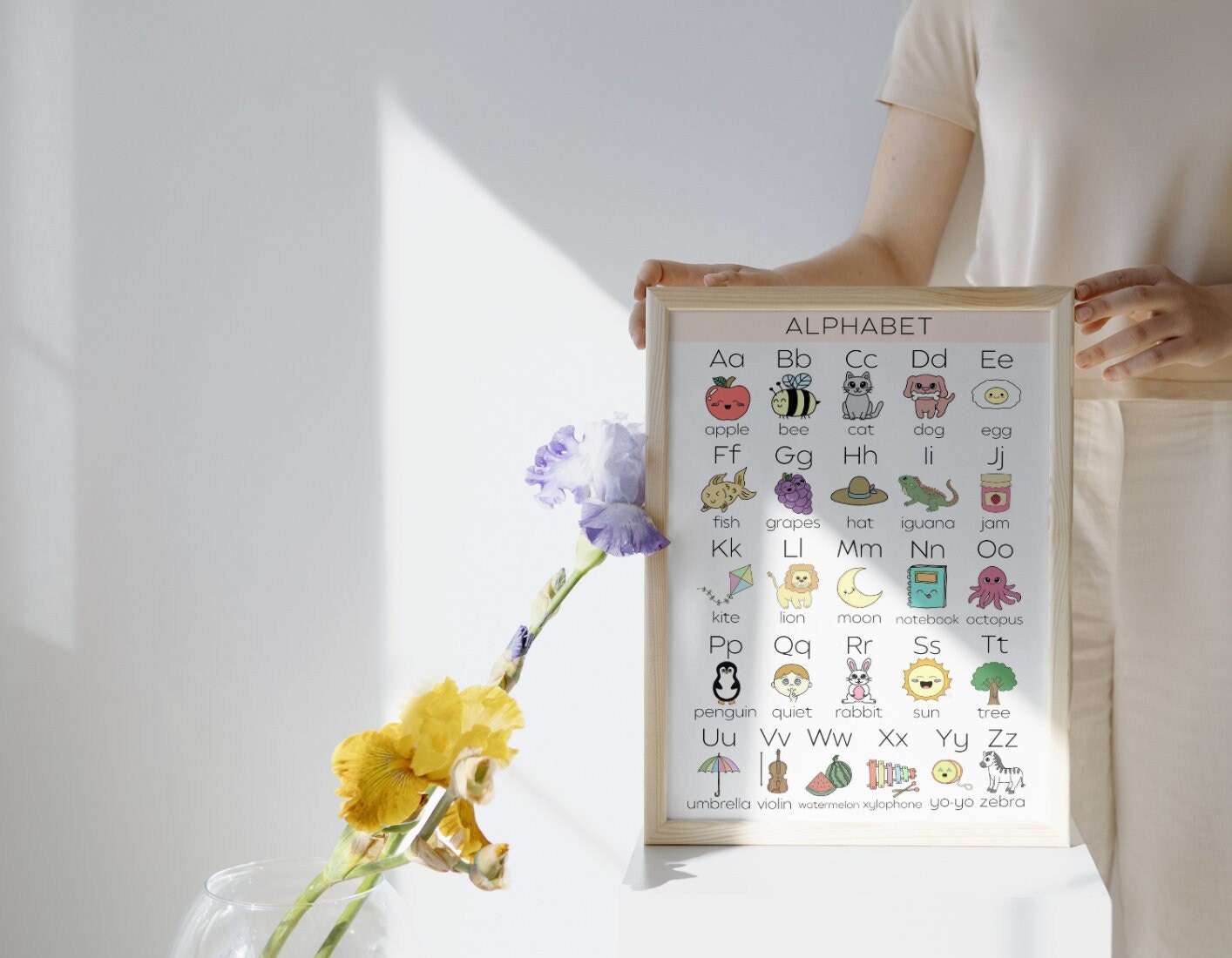 Alphabet Poster Educational Posters ABC Poster Rainbow Alphabet Animal ...