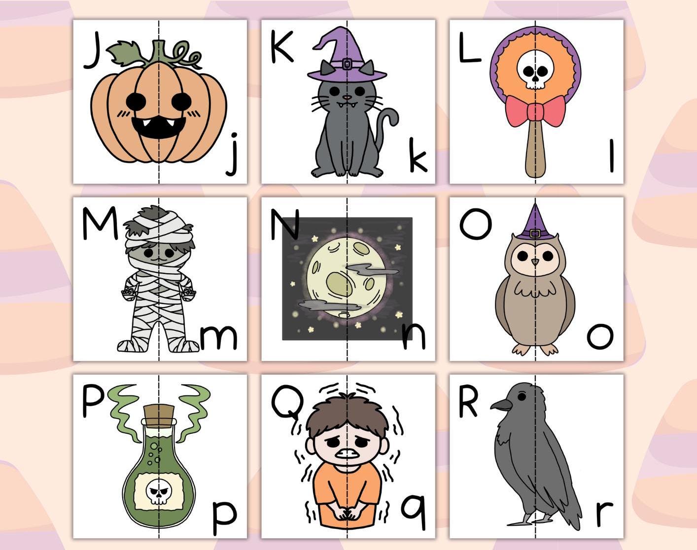 26 Halloween Alphabet Matching Game | Uppercase Lowercase Letter ...