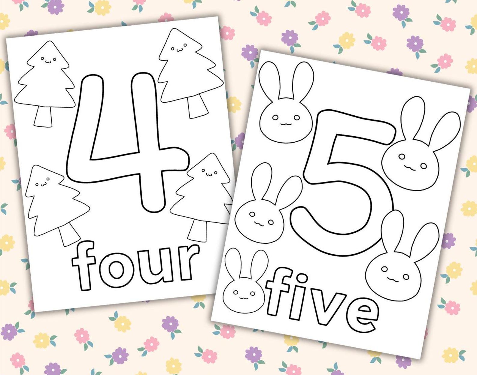1-10 Simple Numbers Coloring Pages | Preschool Coloring Sheets ...