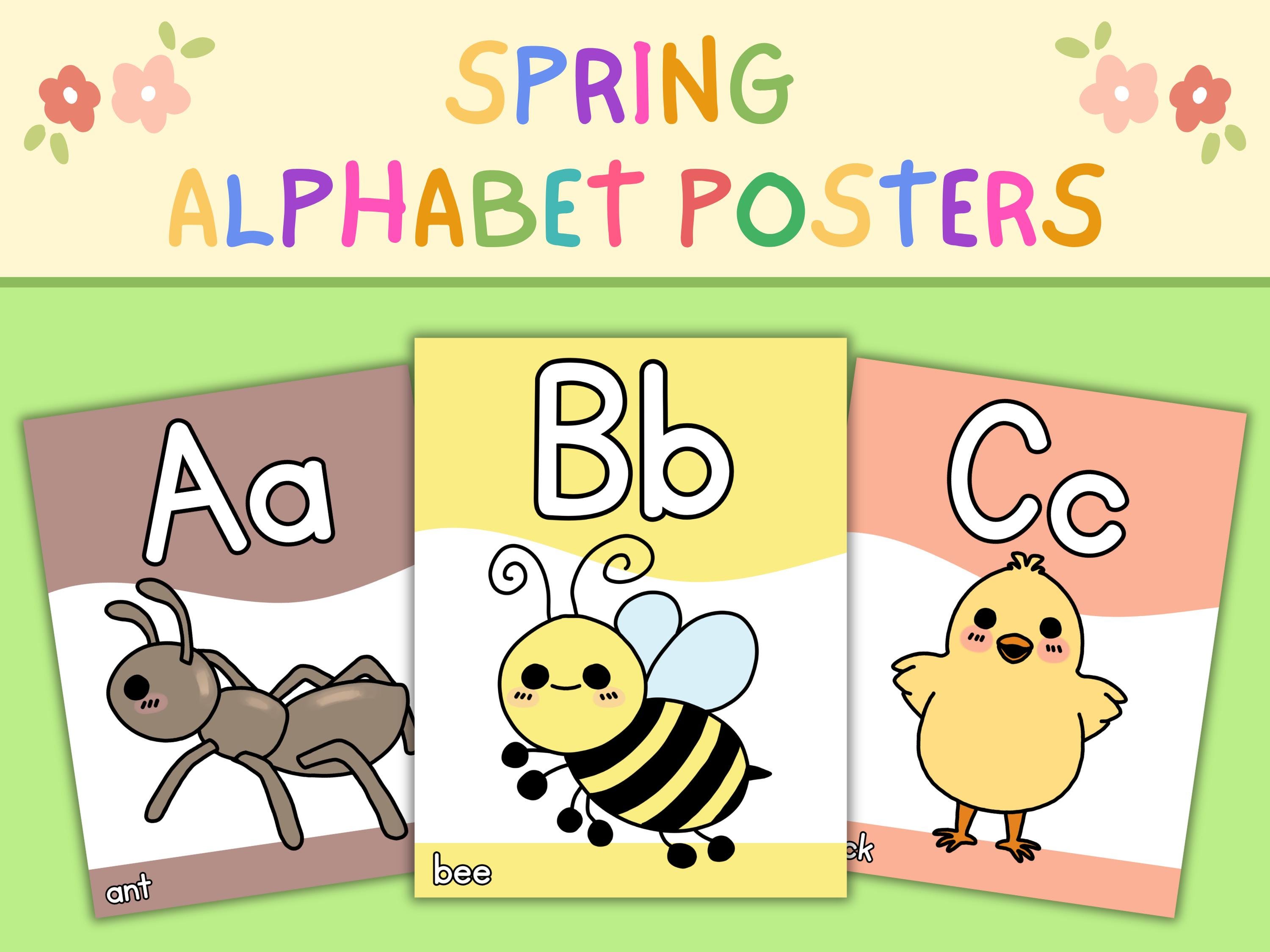 Spring Alphabet Posters | ABC Educational Poster | A-Z Letter ...