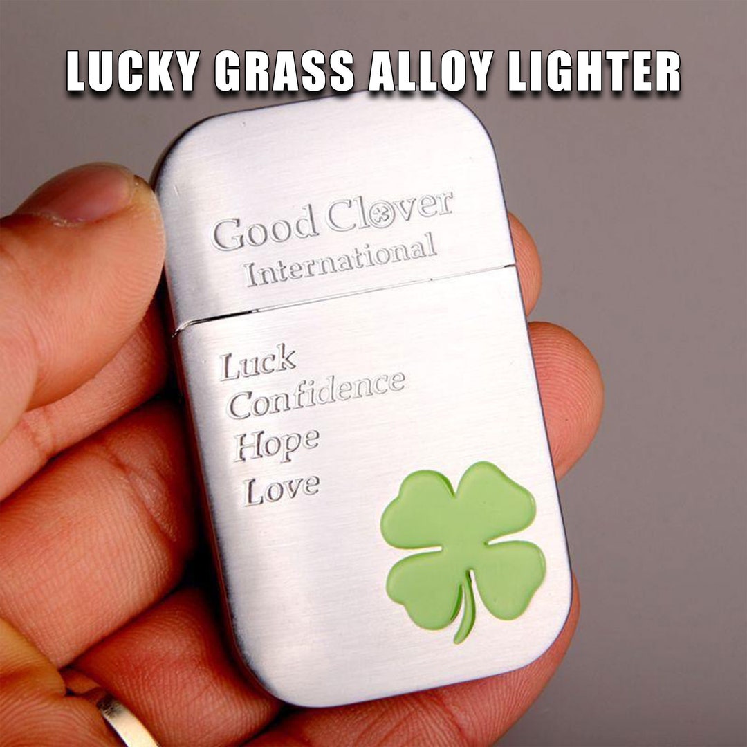 Lucky Grass Kerosene Lighter Aluminum Alloy Luck Lighter - Etsy