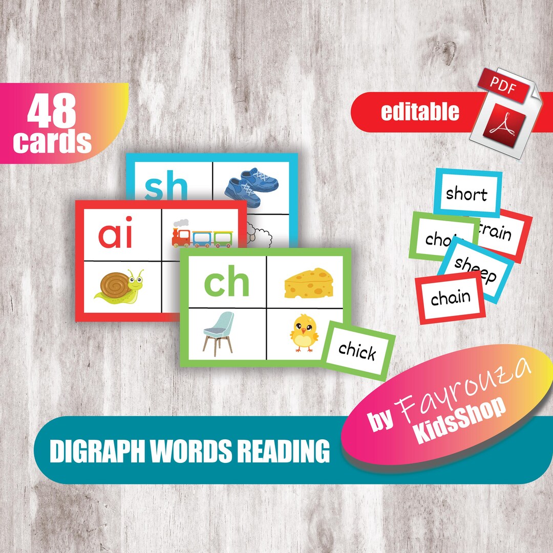 Digraph Words Reading Activity - Etsy