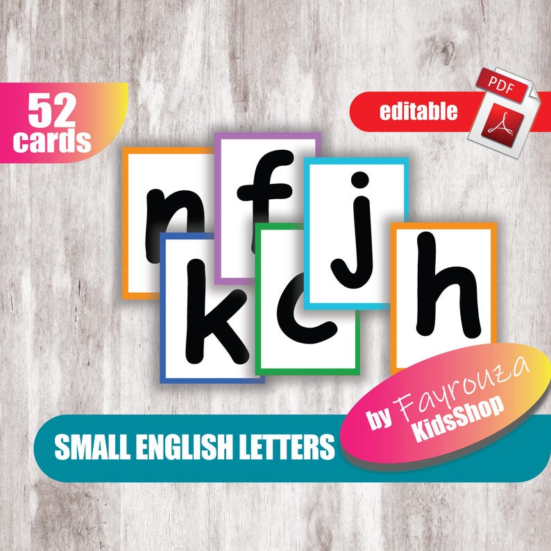Small English Alphabet Cards - Etsy