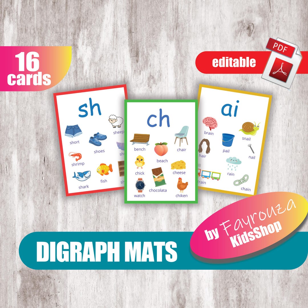 Digraph Vocabulary Posters - Etsy