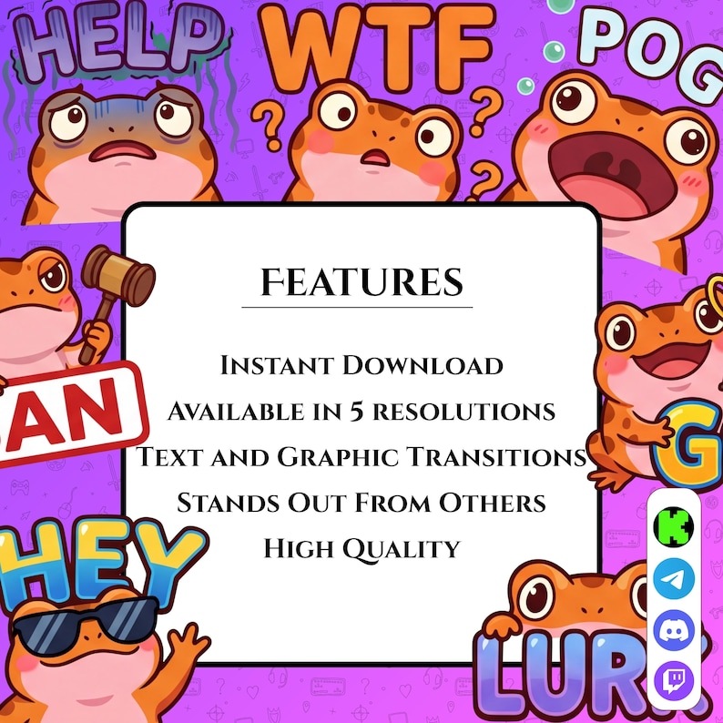 Animated Chibi Frog Emotes for Twitch, Discord (digital Download) - Etsy
