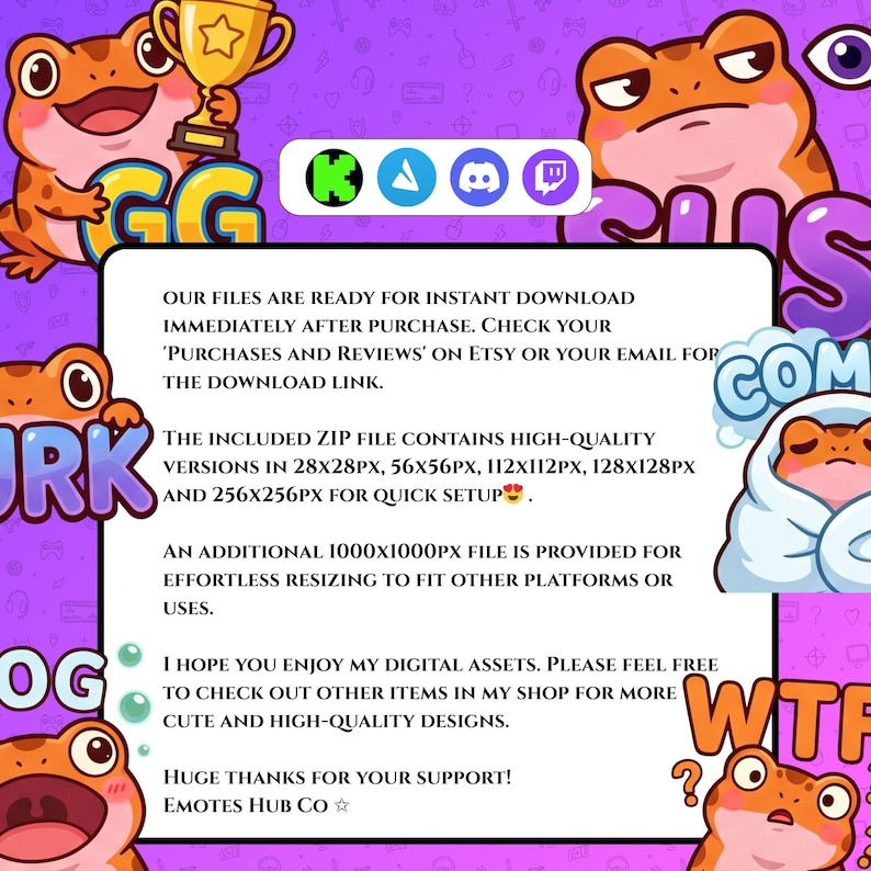 Animated Chibi Frog Emotes for Twitch, Discord (digital Download) - Etsy