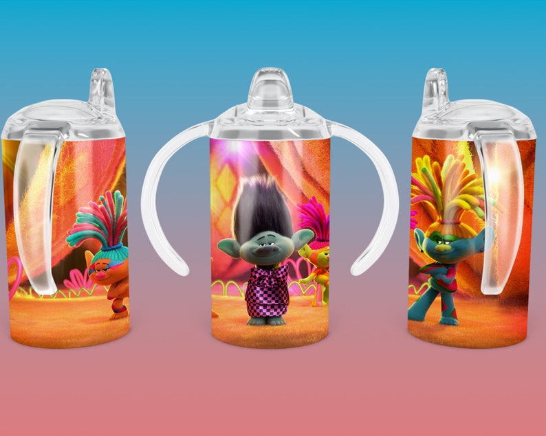 Trolls Boy Sippy Cup, Trolls Digital Design, PNG Sublimation, 12oz ...