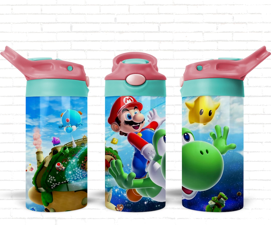 12oz Sippy Kid Cup, Mario Kid Cup, Straight Sided Kid Cup, Mario Sippy ...
