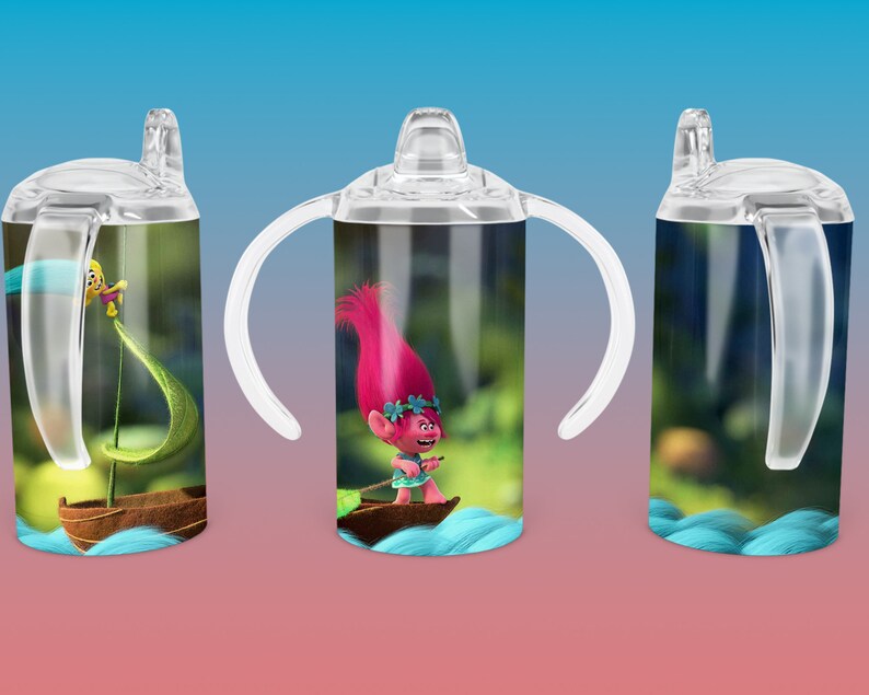 Trolls Boy Sippy Cup, Trolls Digital Design, PNG Sublimation, 12oz ...