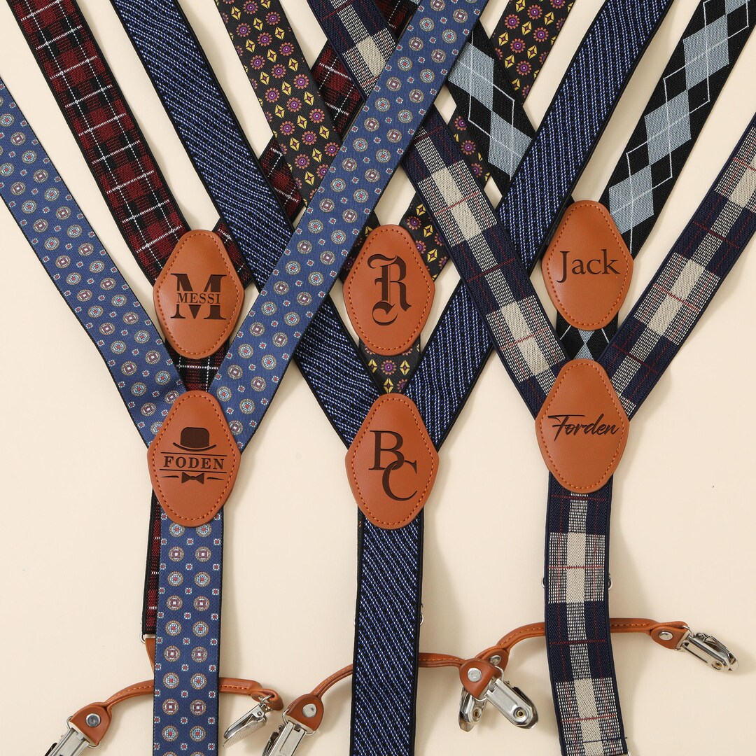 Men’s Custom Suspenders With Name & Date - Ideal for Special Occasions ...