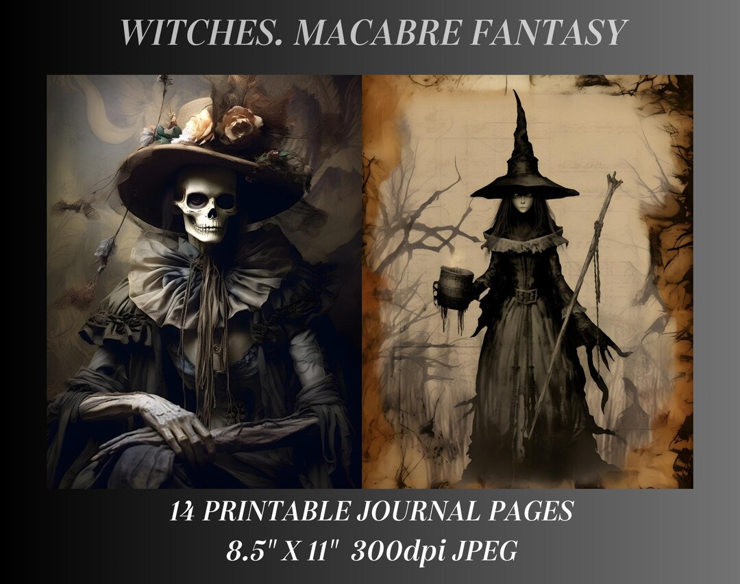 Witches Macabre Fantasy, 14 Junk Journal and Scrapbooking Printable ...