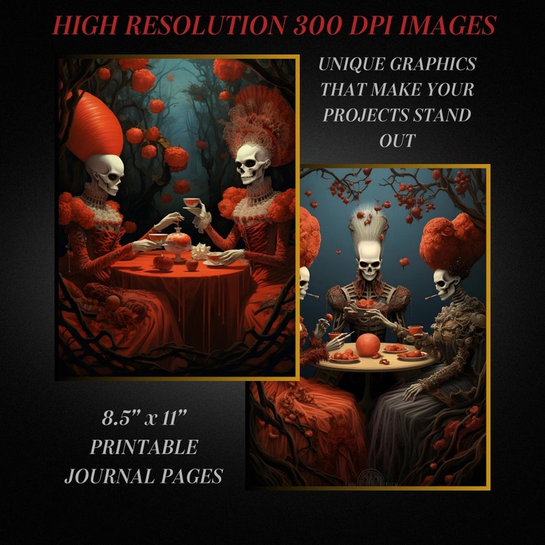 Horror Printable Journal Page Fear Nightmare Dreams Digital Paper for ...