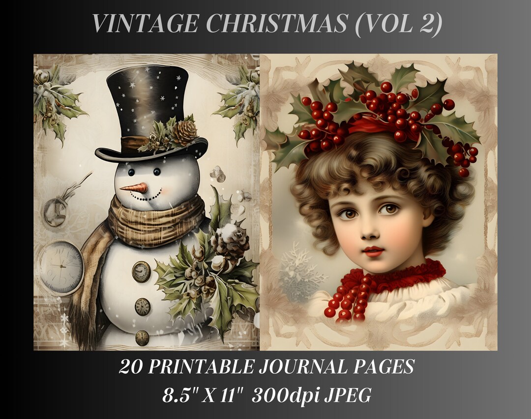 Vintage Christmas Junk Journal Kit 2, Merry Christmas Junk Journal ...