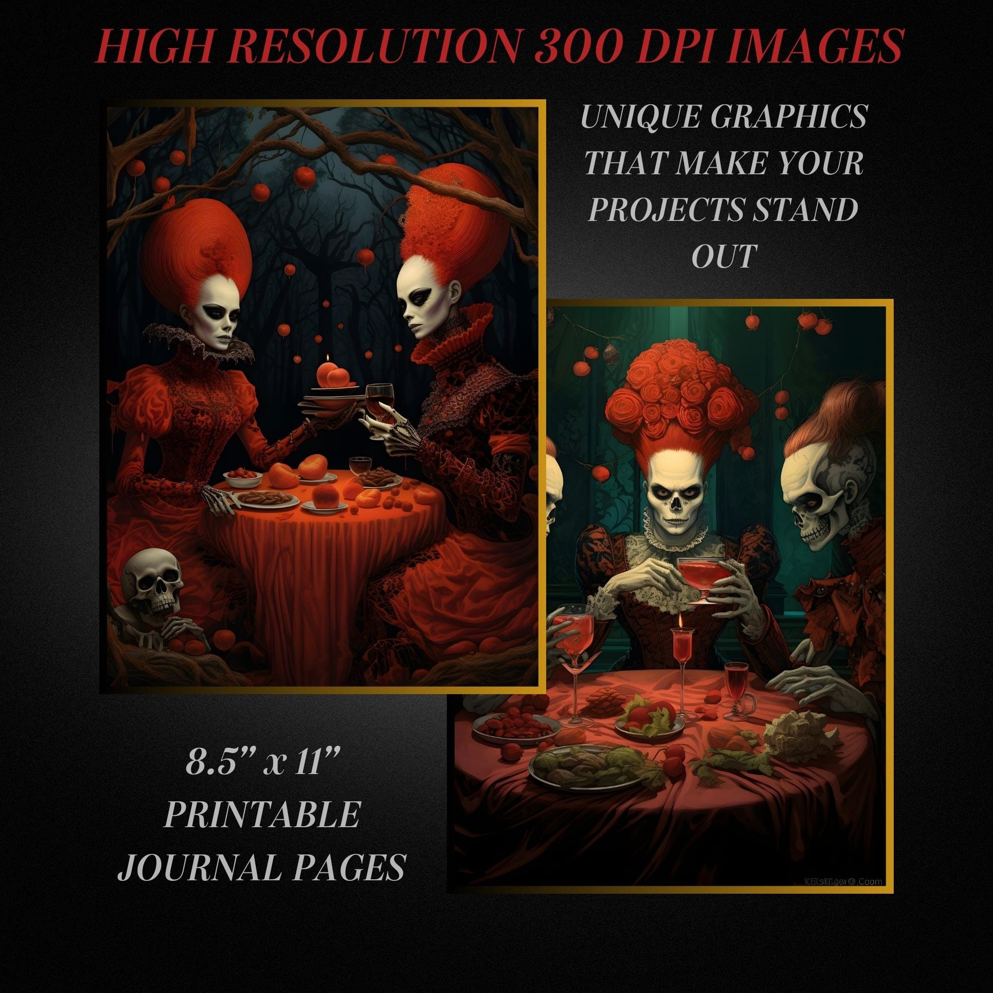 Horror Printable Journal Page Fear Nightmare Dreams Digital Paper for ...