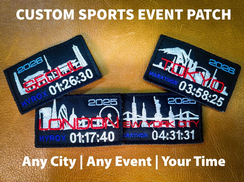 Personalised HYROX Patch | Custom Embroidered Finish Time & City - Etsy