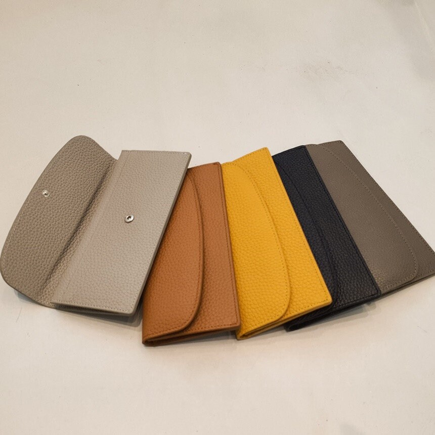 Slim Long Wallet Genuine Cowhide Leather Tall Wallet Travel Wallet Real ...