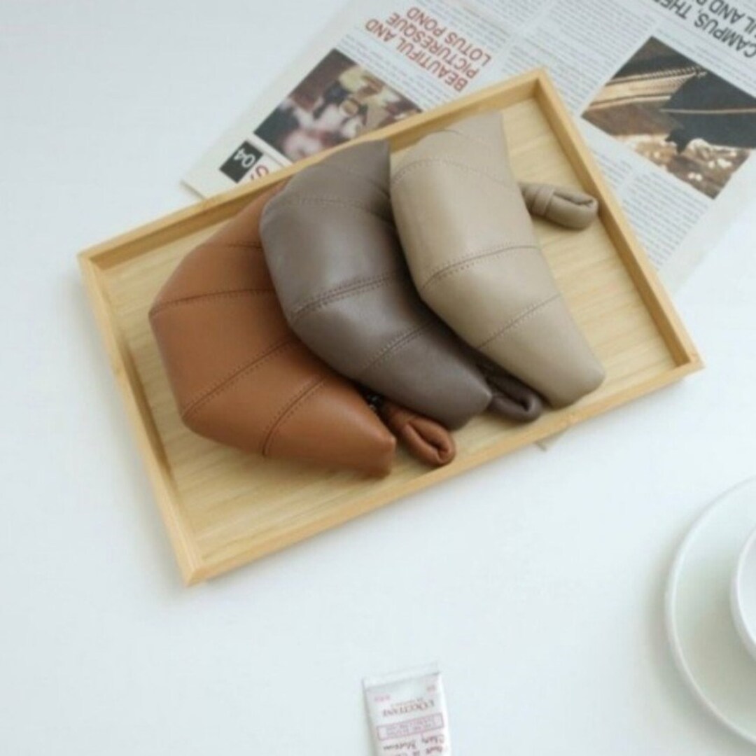 Cowhide Leather Croissant Shape Wallet Pouch Coin Purse - Etsy